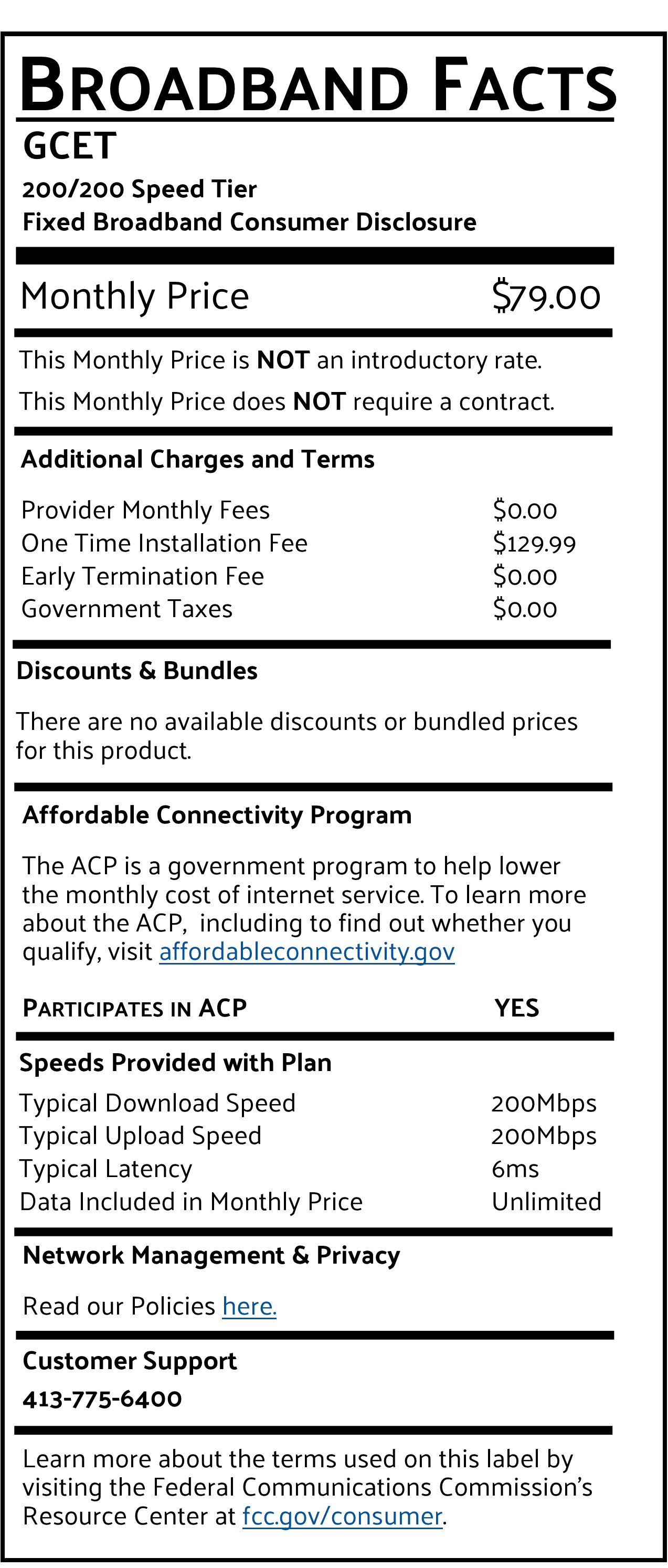 TrueSpeed Internet – GCET